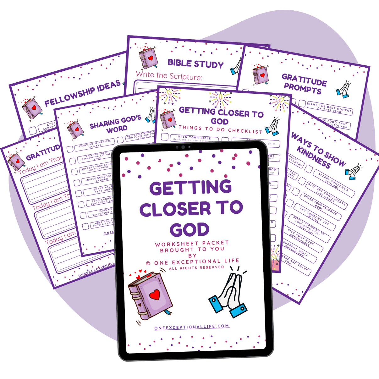 Getting Closer to God Worksheets Bundle|One Exceptional Life – The Shop ...